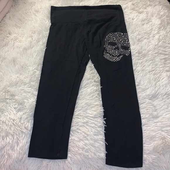 Pants & Jumpsuits | Bling Skull Capri Leggings | Poshmark